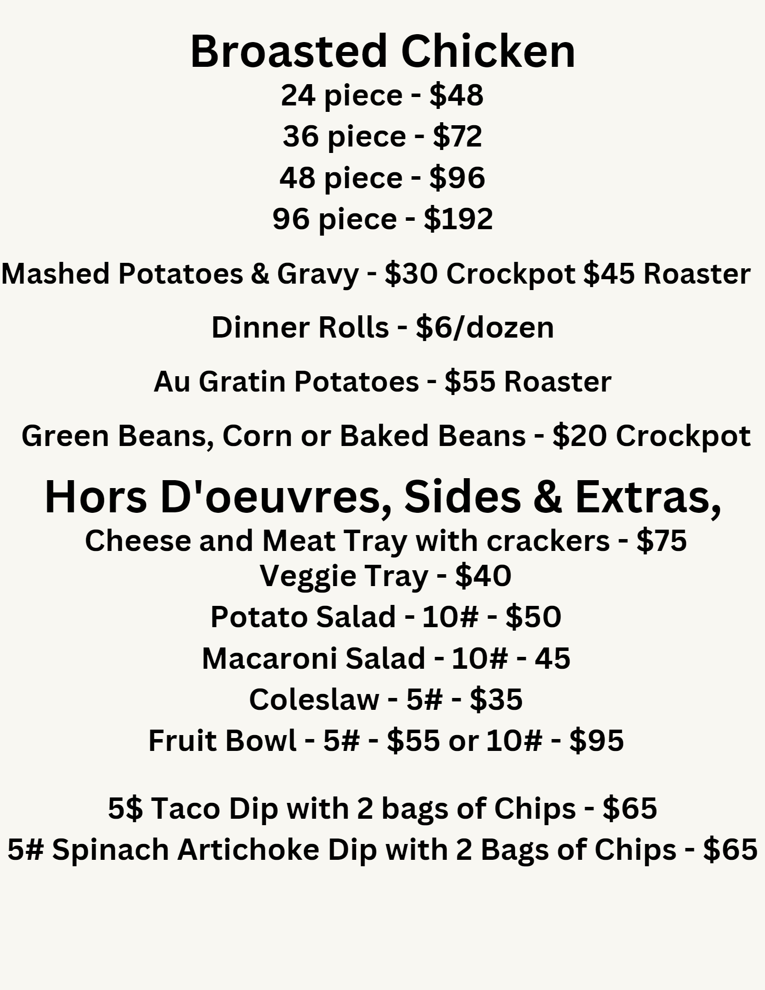 Catering Menu – Leisure Time Sports Bar & Grill
